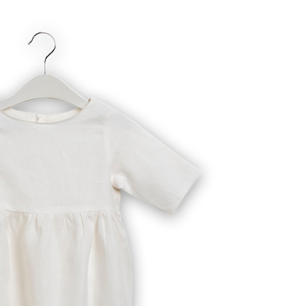 Vestido de niña abombado de lino - Sainte Claire